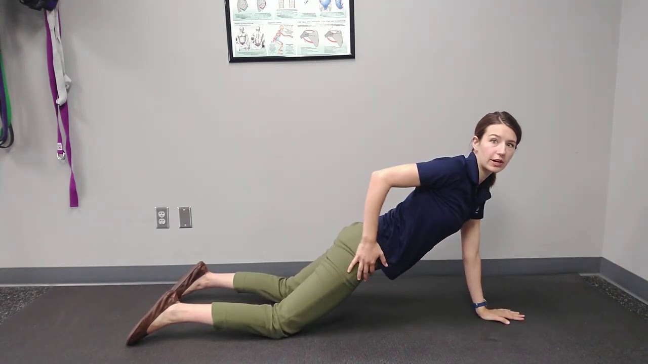 Hip extension in a table top position (6 month prone) - YouTube
