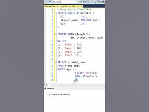 Vid 8 - How to perform a Sub-Query. SQL Server. #shorts - YouTube