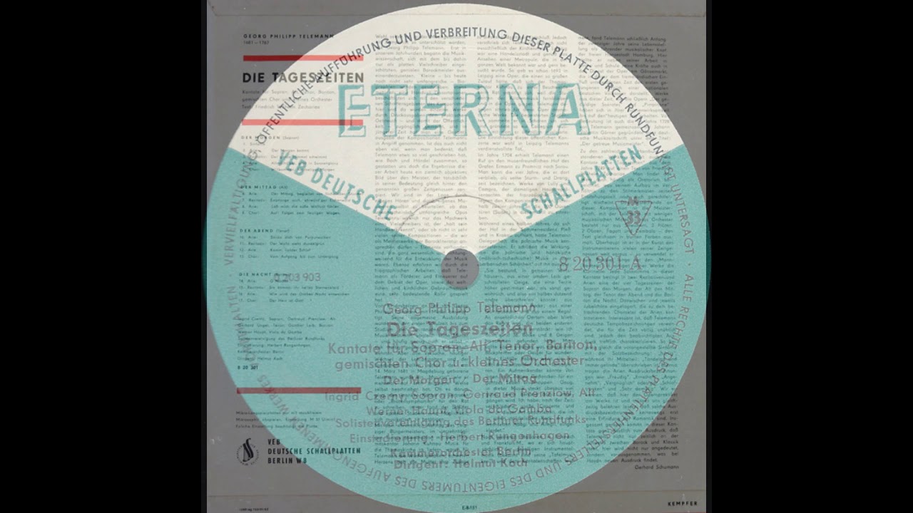 Telemann - Die Tageszeiten - 2 Der Mittag - YouTube