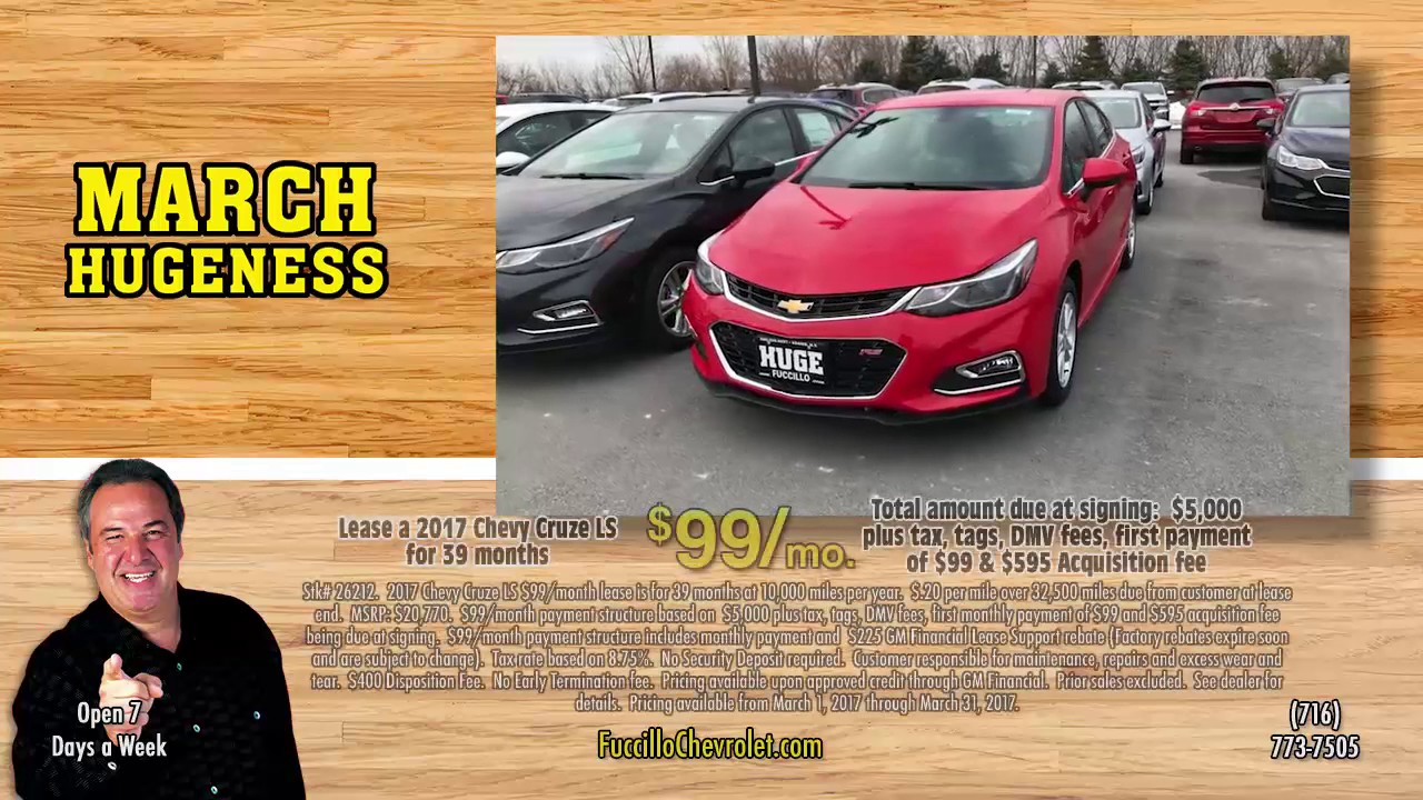 March 17 Chevy Cruze Lease Special - Fuccillo Chevrolet - YouTube