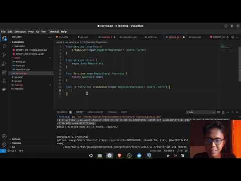 3. Project Golang Fiber dan Gorm e-learning - membuat register user service. - YouTube