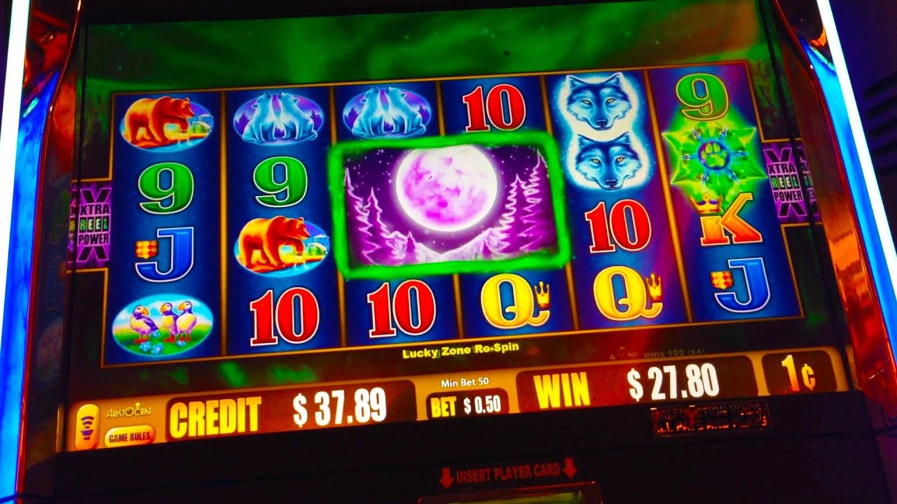 Aristocrat's Wolf Moon slot machine - Nice Bonus Win on 95% game - YouTube