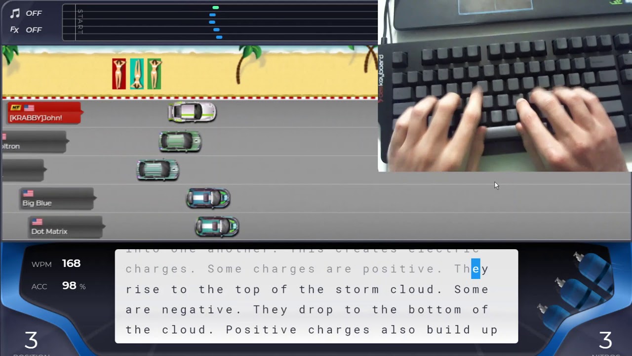 NitroType 175 wpm on Das Keyboard 4c - YouTube