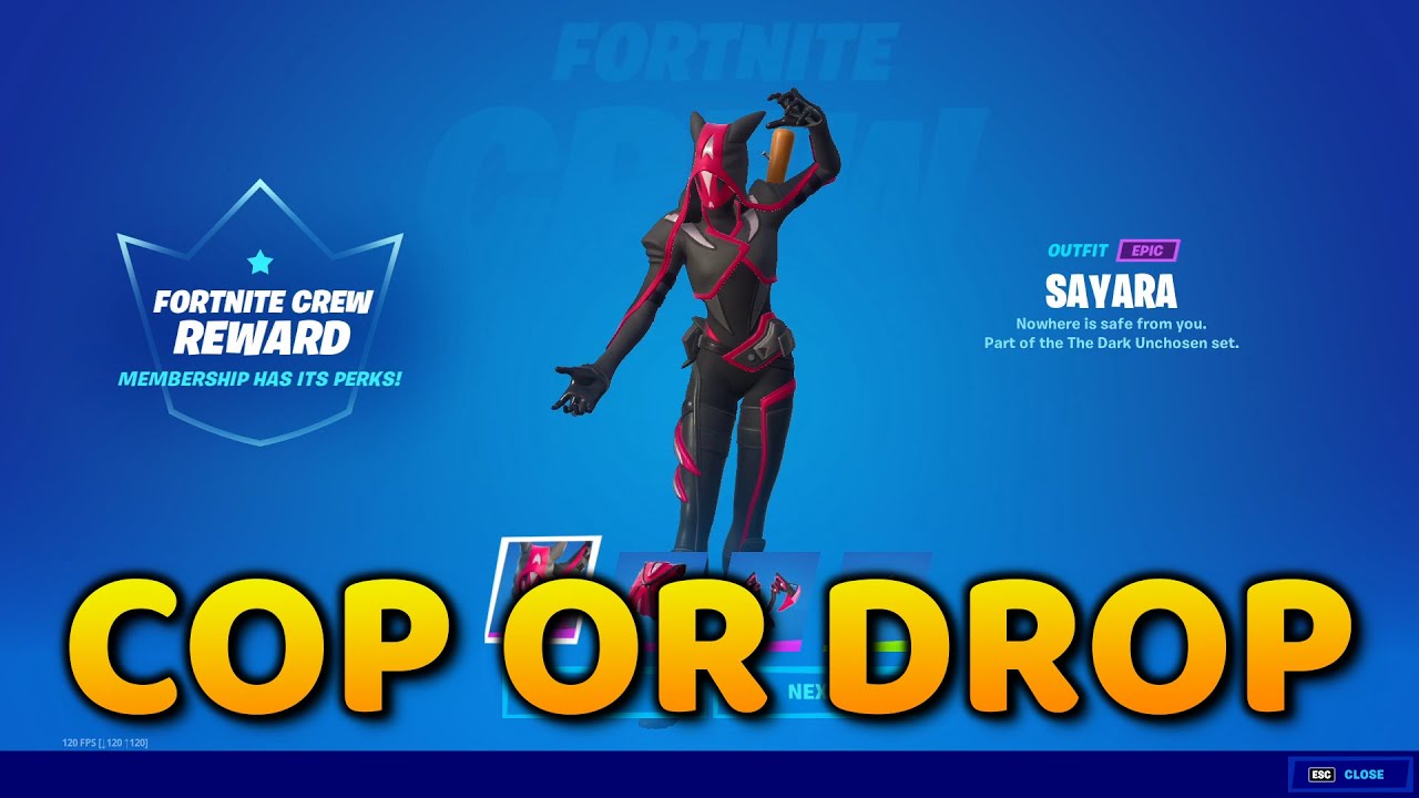 COP OR DROP Sayara ( Fortnite Crew Skin ) - YouTube
