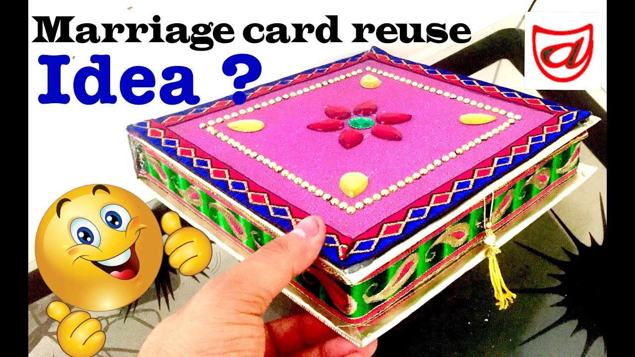 Wedding cards craft ideas | Reuse old Marriage Card | Waste material ...