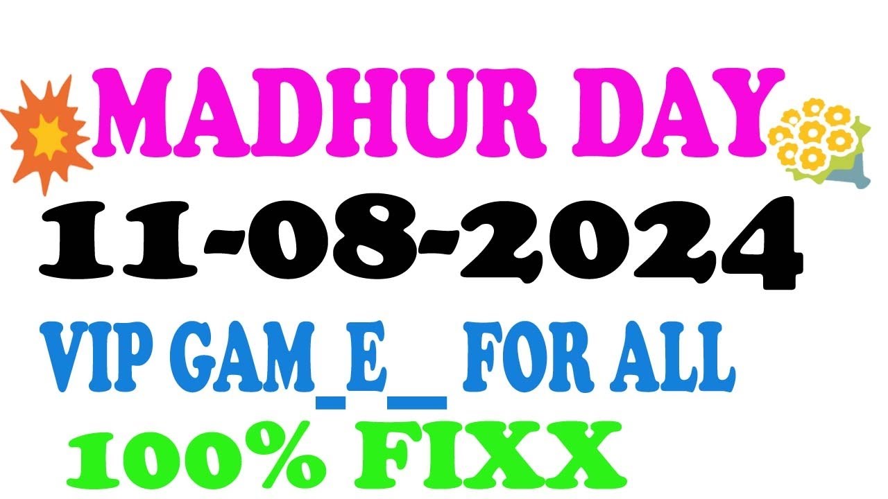 Madhur day matka today 11/08/2024 - YouTube