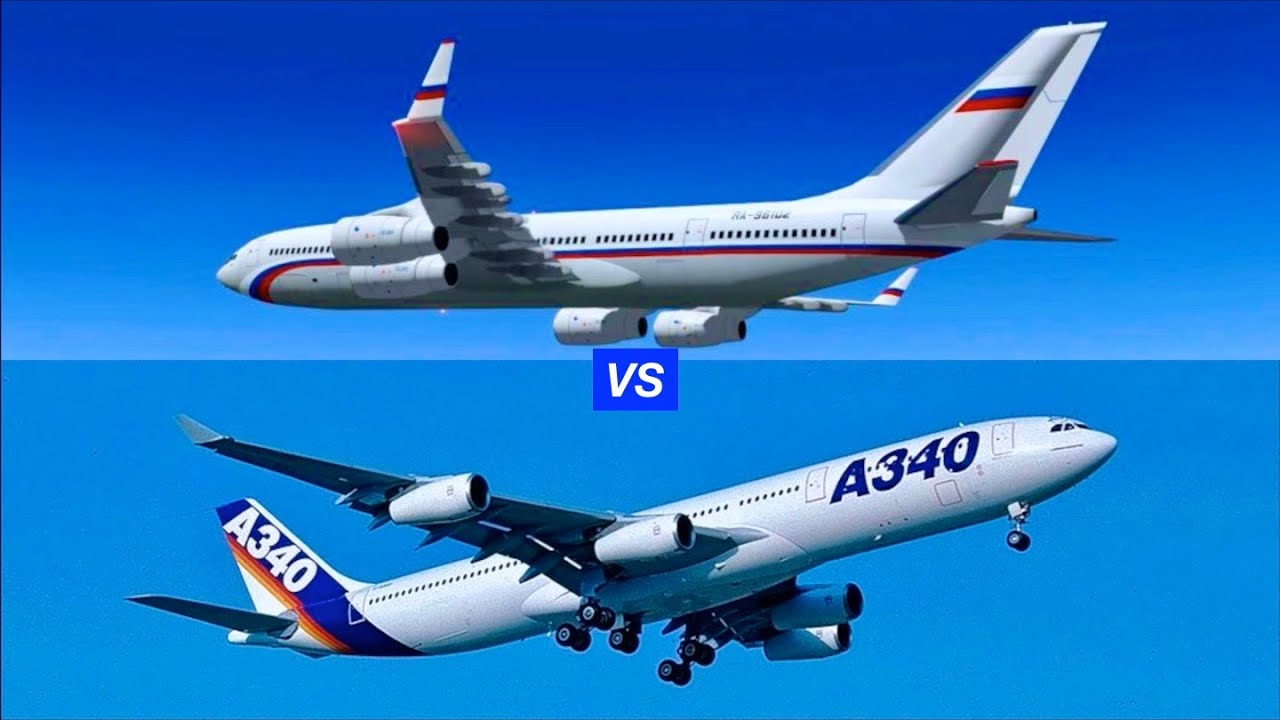 A340 vs iL96: Which Four Engined Airplane is BETTER? - YouTube