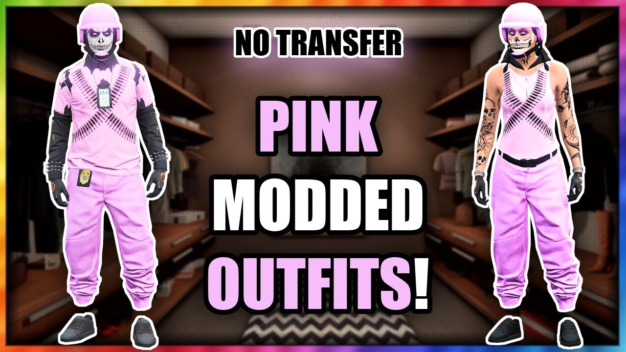 GTA5 I *NEW* Male & Female PINK MODDED Outfits! (NO TRANSFER NO BEFF ...