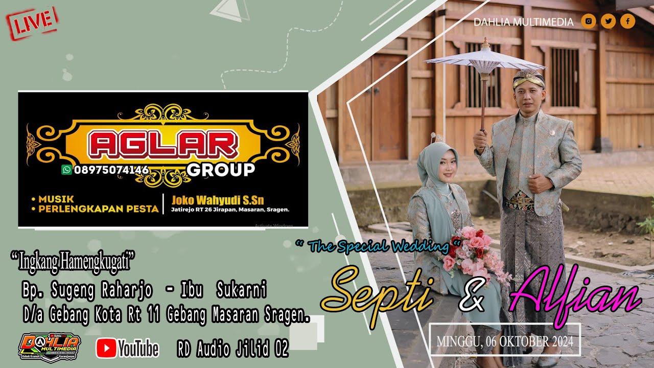 🔴📡 LIVE Cs Aglar Music || Siang Wedding Septi & Alfian | RD Audio Jilid ...
