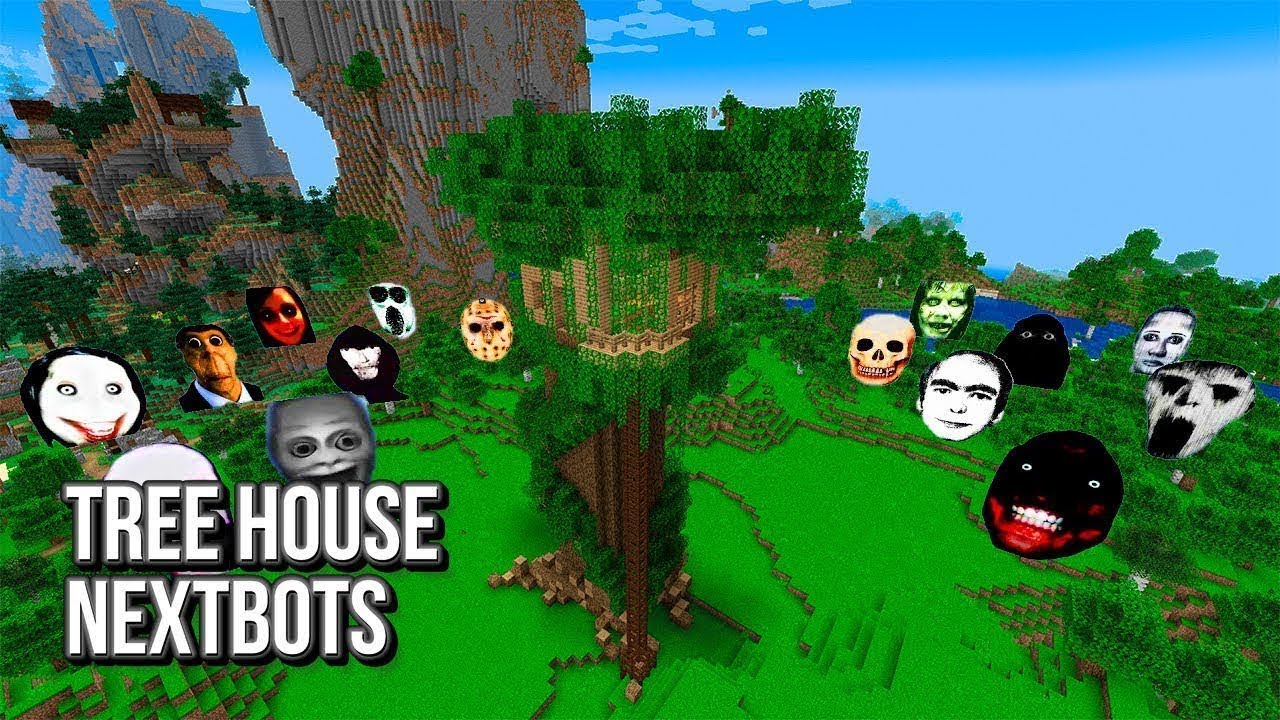 SURVIVAL TREE HOUSE WITH 100 NEXTBOTS in Minecraft - Gameplay - Coffin ...