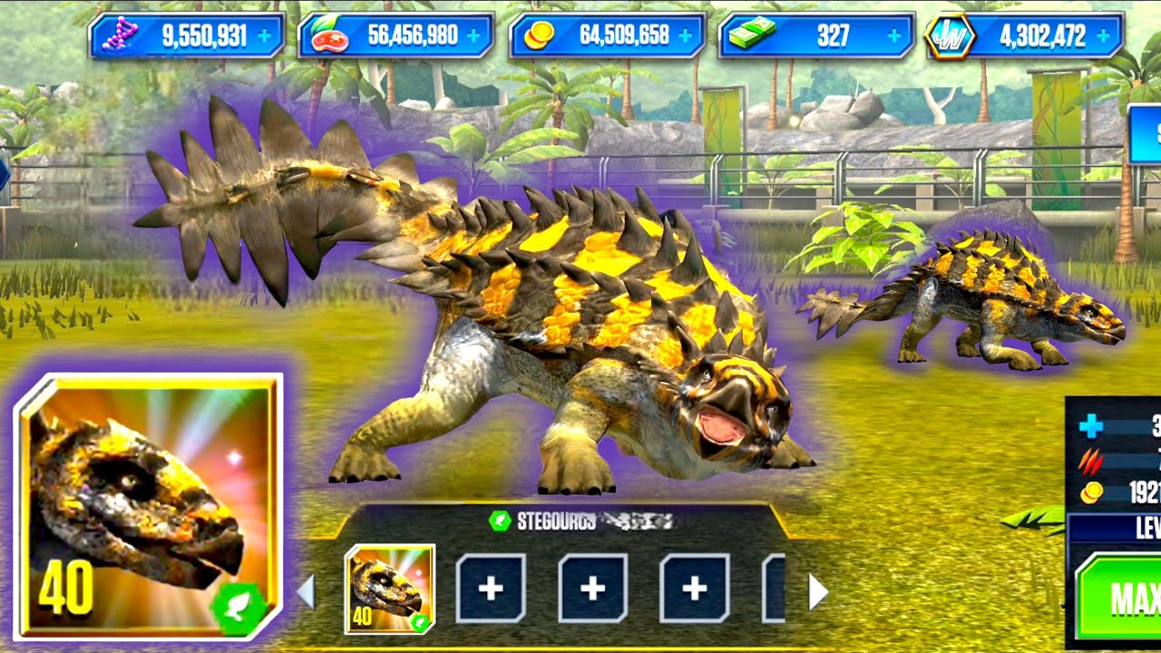NEW DINOSAUR STEGOROS UNLOCKED MAX LEVEL 40 FIRSTLOOK PVP BATTLES ...