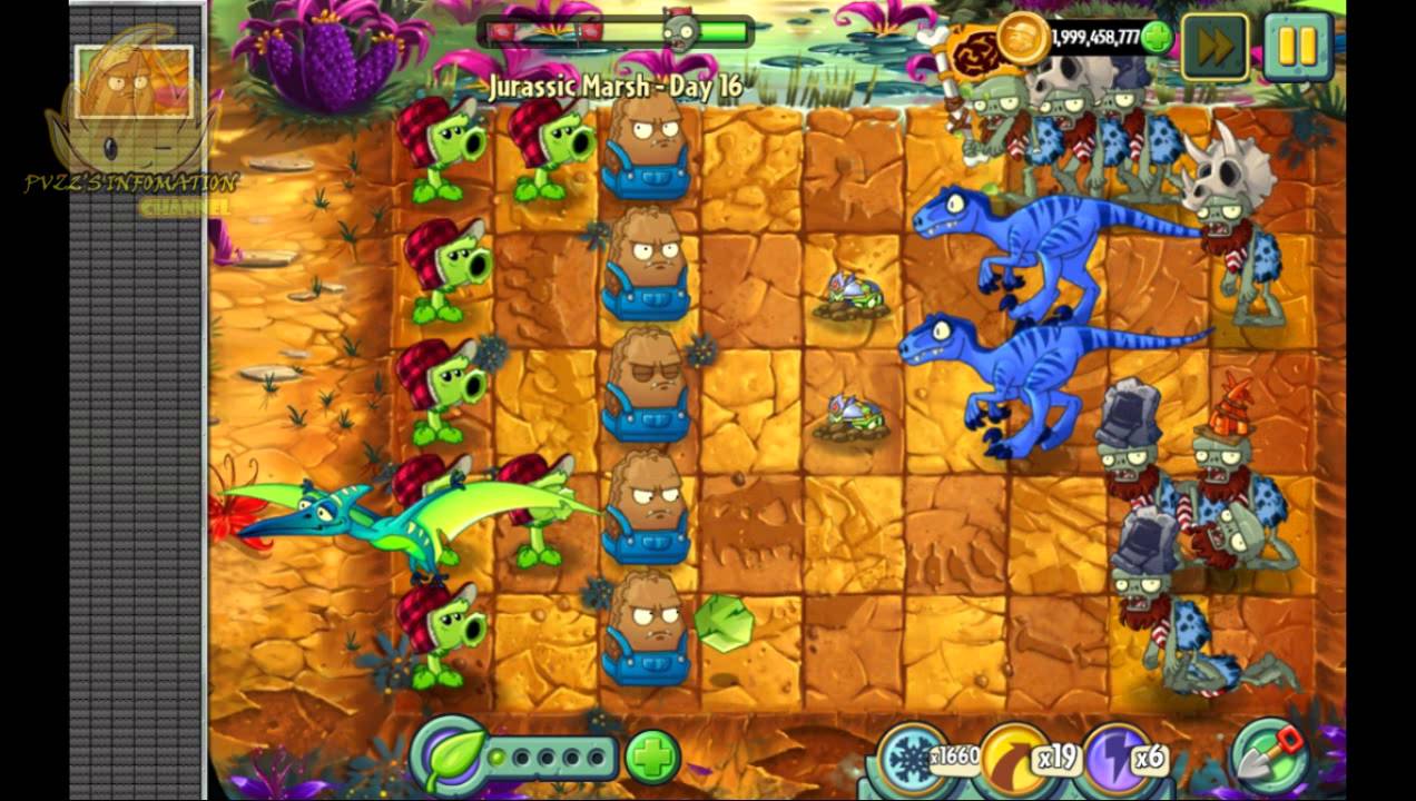 Plants vs. Zombies 2 - Jurassic Marsh: Day 16 Walkthrough - YouTube