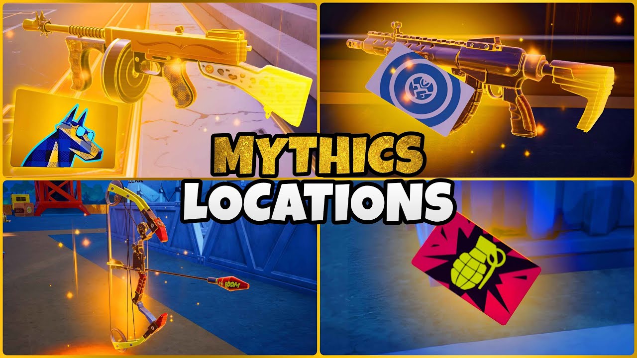 Fortnite Remix: ALL Mythic Weapons (Bosses) & Vaults Locations! 🗺️ (All ...