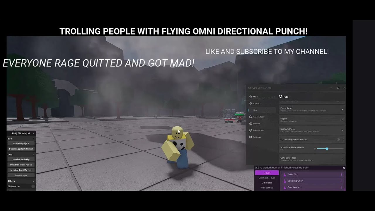 TROLLING PEOPLE WITH FLYING OMNI DIRECTIONAL PUNCH IN TSB!!! - YouTube