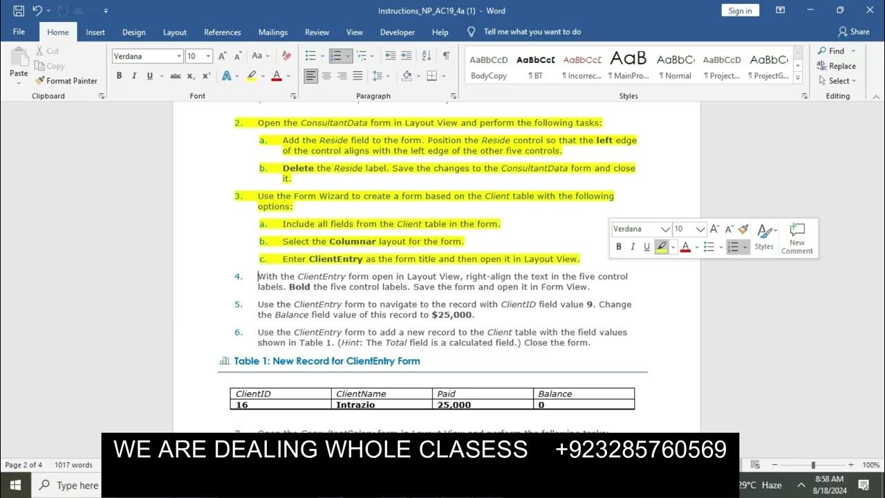 Access 2019 Module 4 SAM Project 1a | 2019 Module 4 SAM Project 1a | NP ...