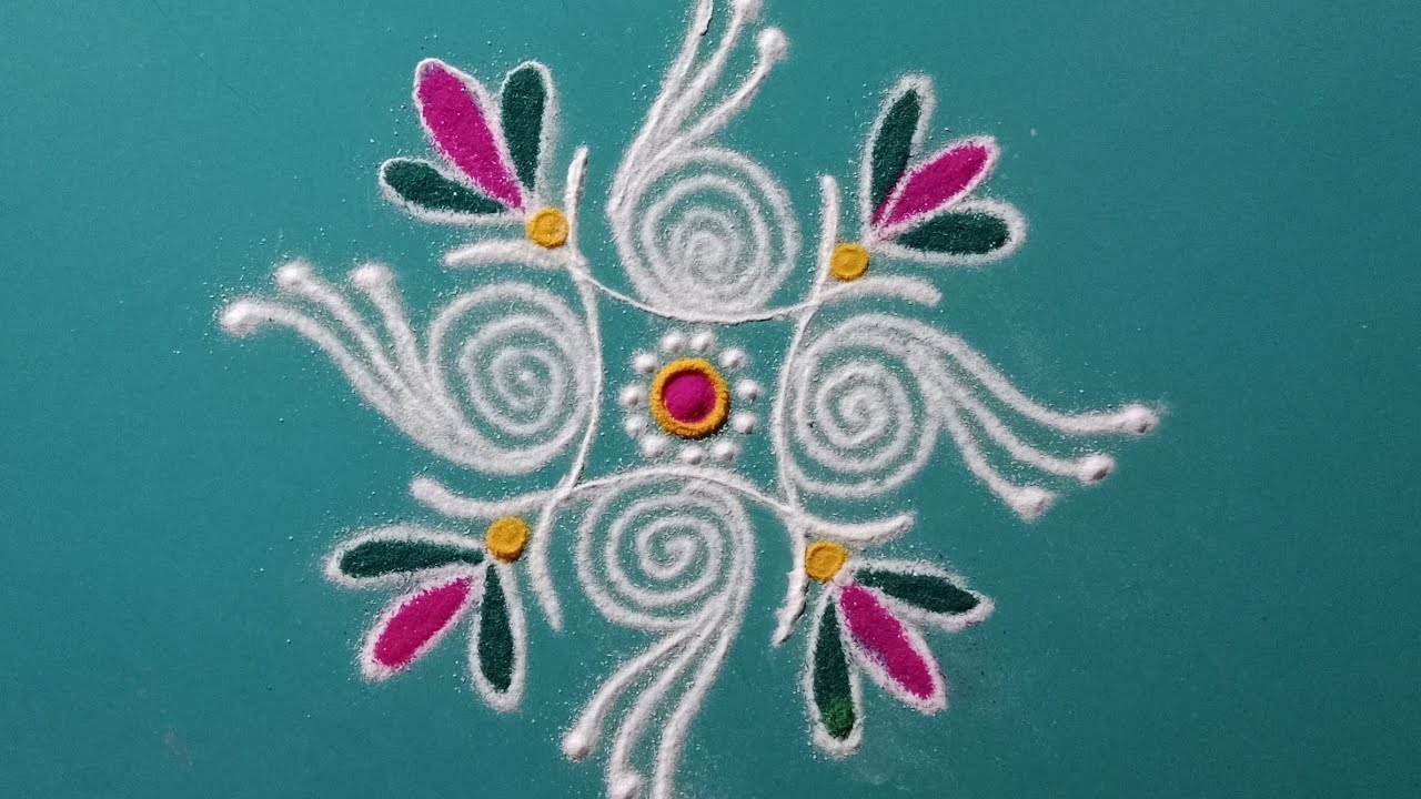 SIMPLE MINI RANGOLI DESIGN 😍 - YouTube