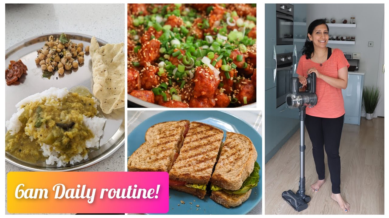 My 6am daily routine Cooking Cleaning Fitness Organizing | What I ate ...