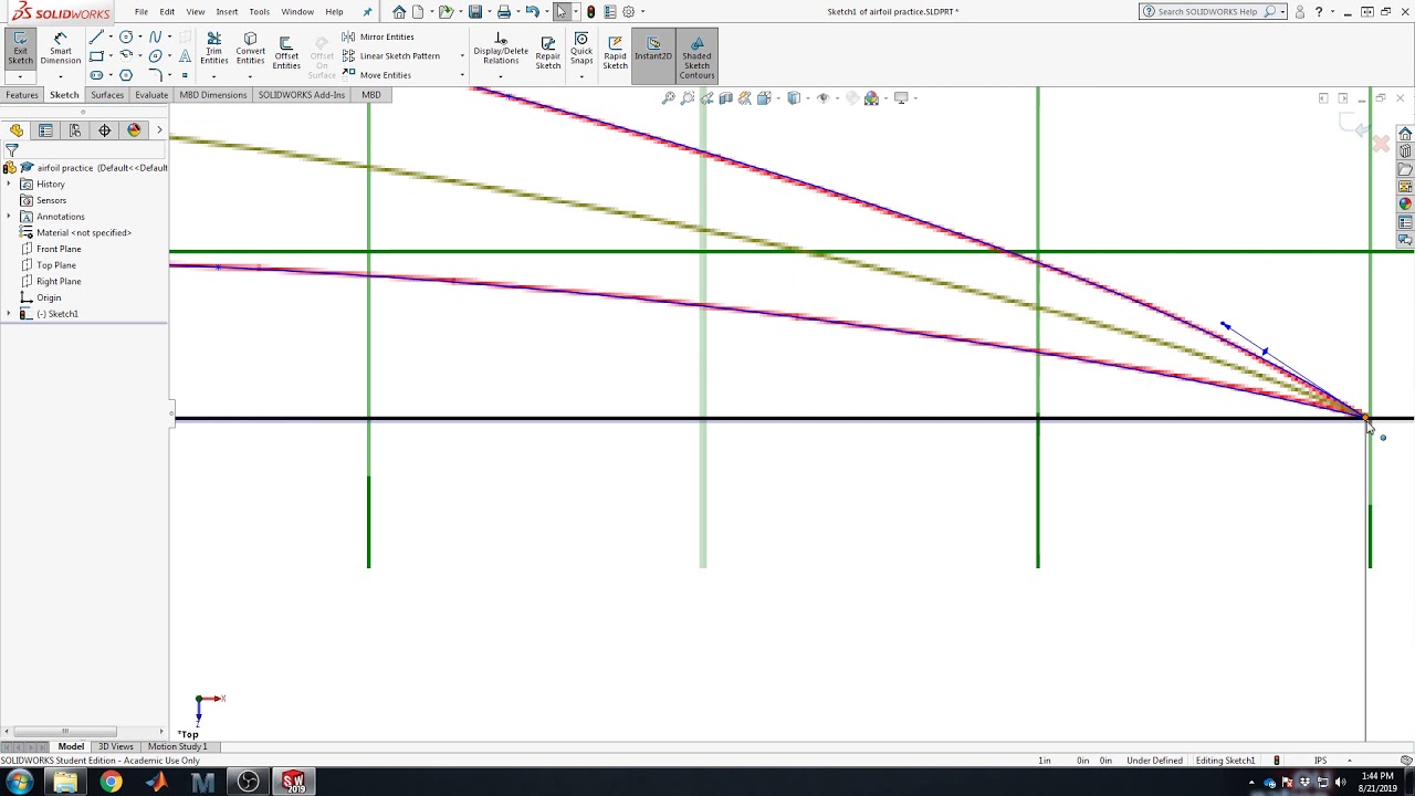 Solidworks 2019 Airfoil blocks and simple wings - YouTube
