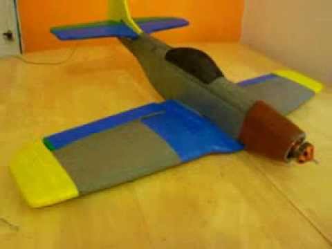 micro P-51 Mustang rc plane home made depron plane - YouTube