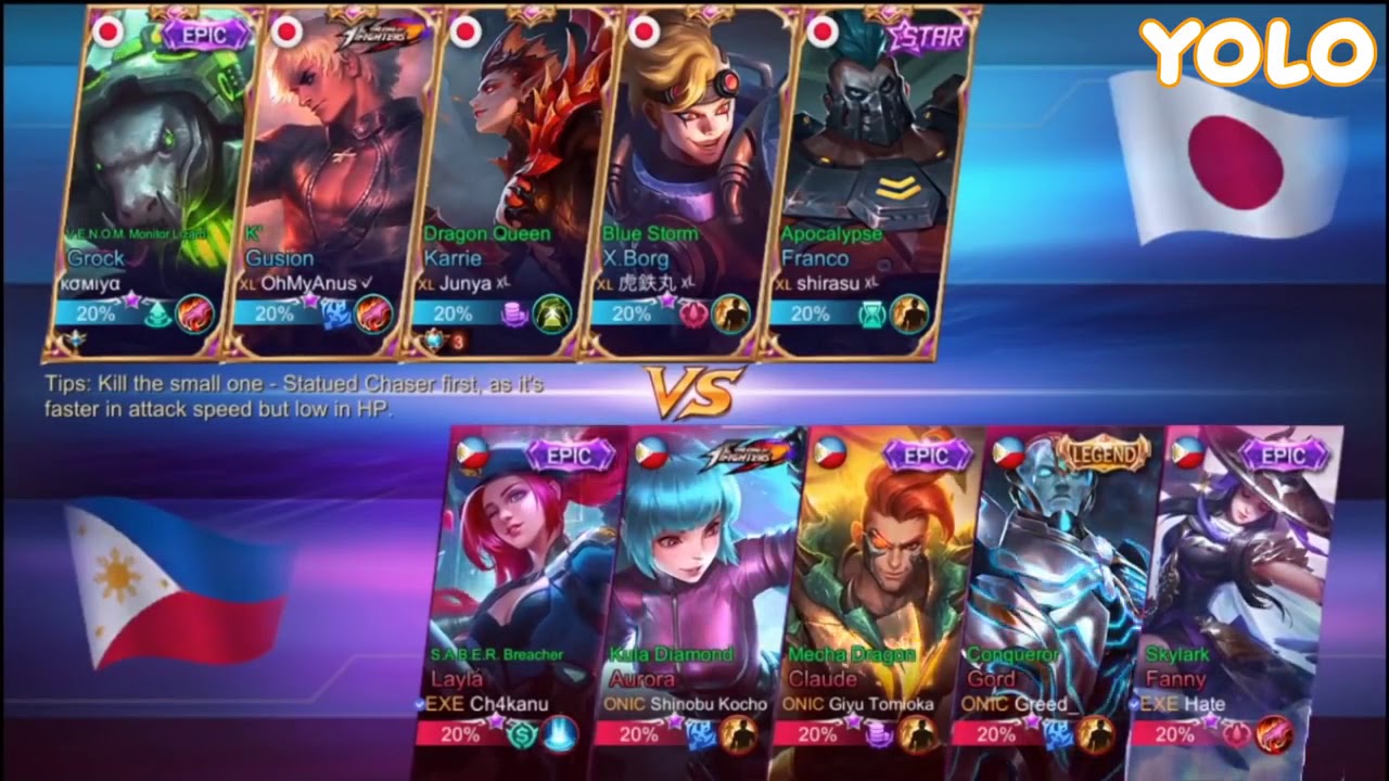 Si ch4cknu gumamit ng layla laban sa team japan.. - YouTube