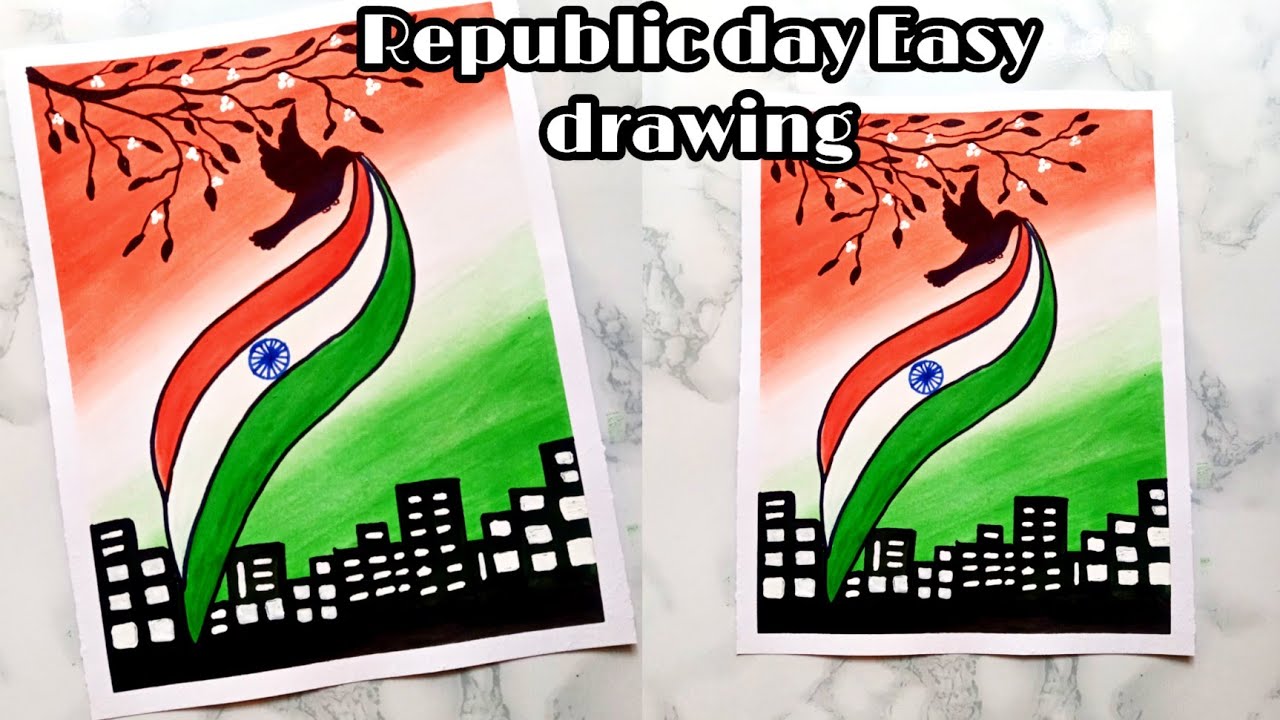 Republic Day Drawing|| Republic Day Poster Drawing|| How to republic ...