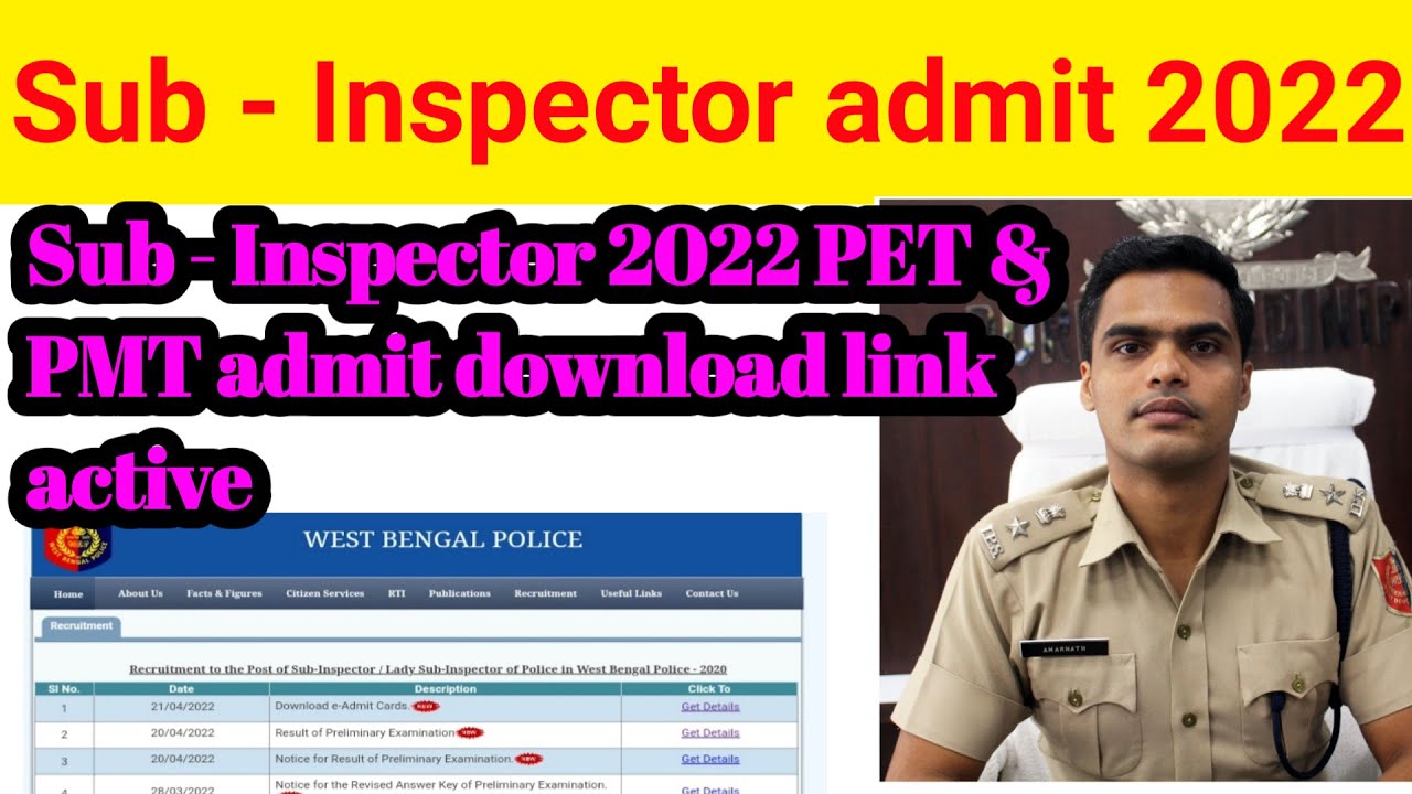 Sub-Inspector & Lady sub-Inspector admit 2022 | WB police admit ...