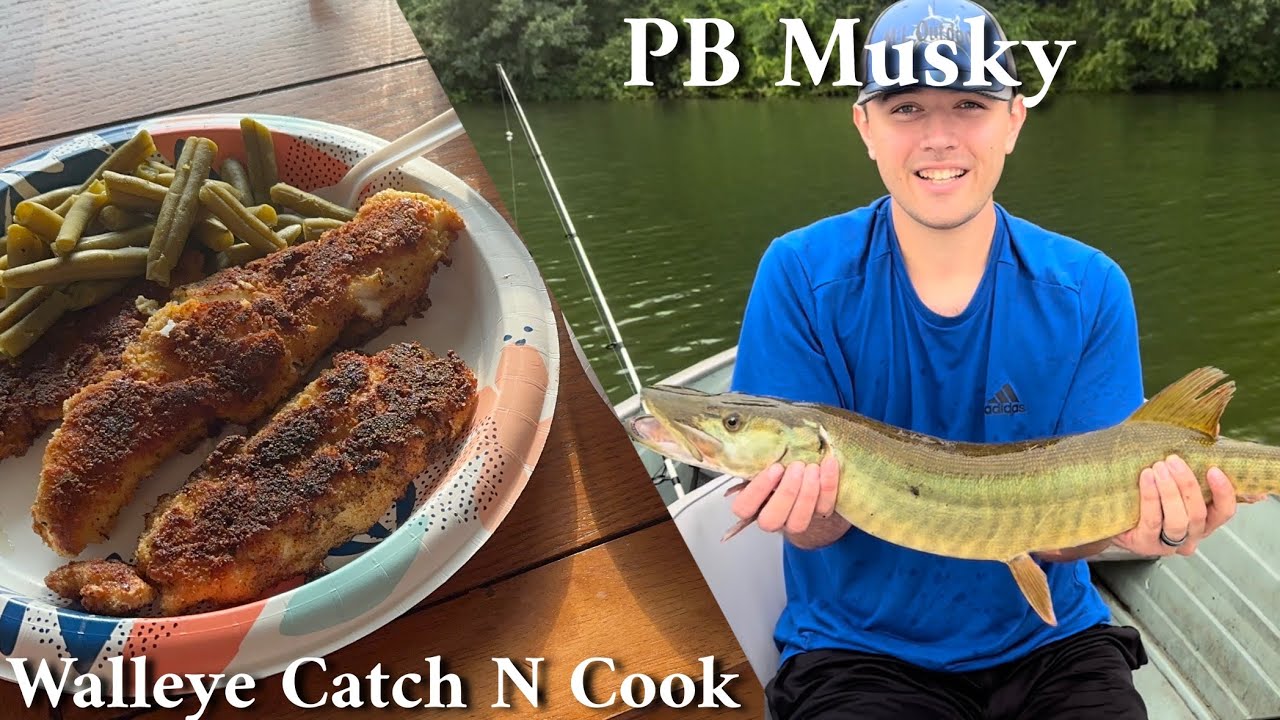 HUGE PB MUSKIE At Lake Arthur Fishing Berkley Flickershad! - Walleye ...