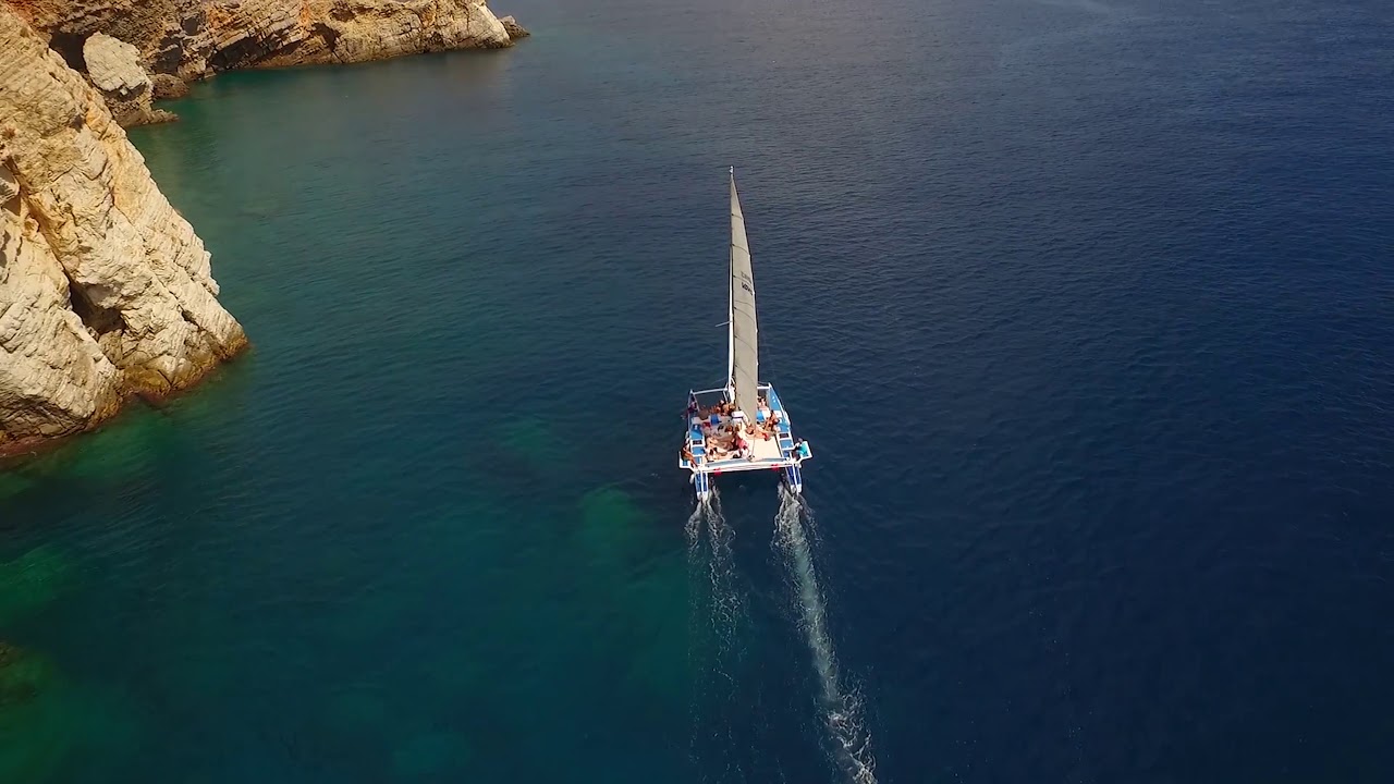 Incredible catamaran boat experience Sarigerme - Dalaman Turkey - YouTube