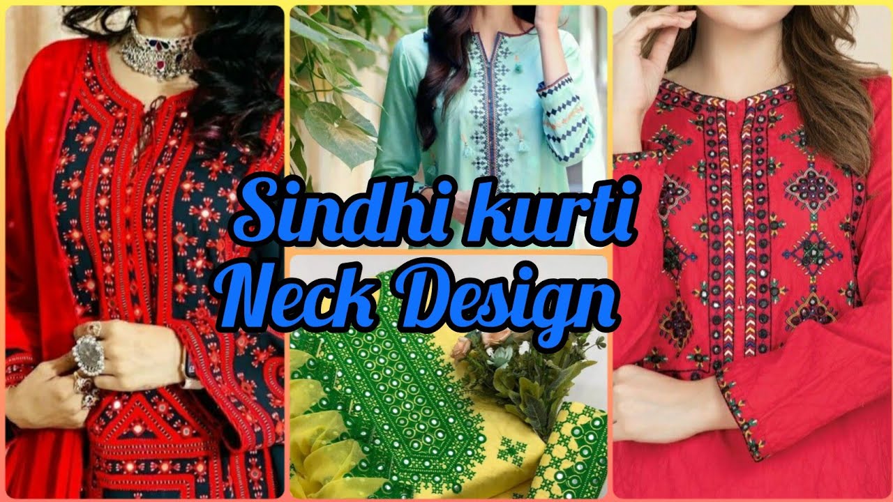 Kutch Work Kurti Design / Sindhi Handwork Kurti Neck Design @FS Fashion ...