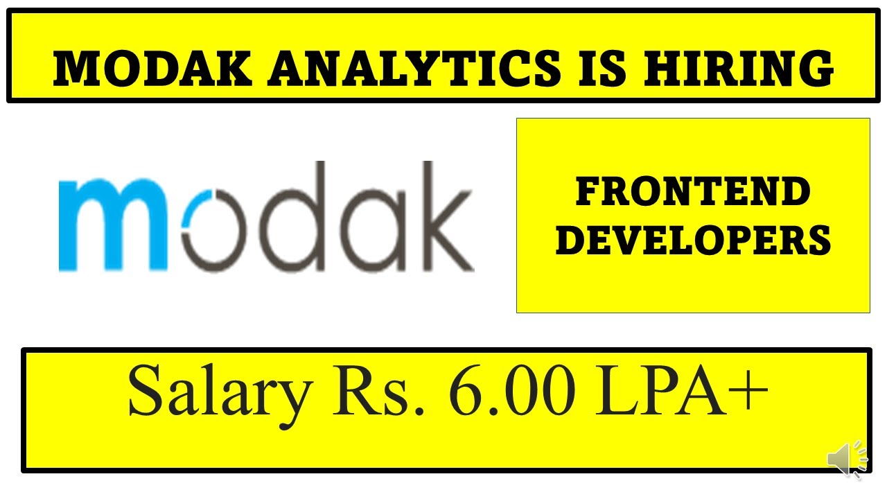 🔴Job Update For Frontend Developers | Modak analytics Is Hiring | Salary 6 to 8 Lakhs | Hiring ...