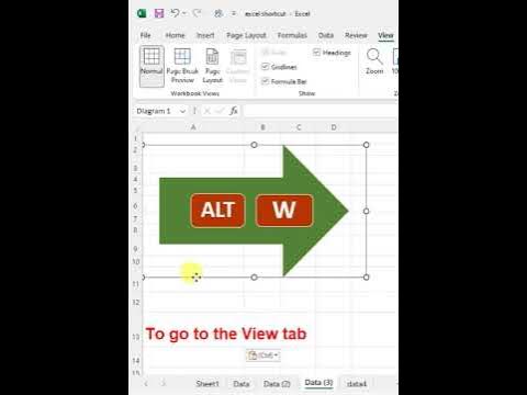 Excel shortcut Key to go to View tab #exceltech #microsoftexcel#shorts ...