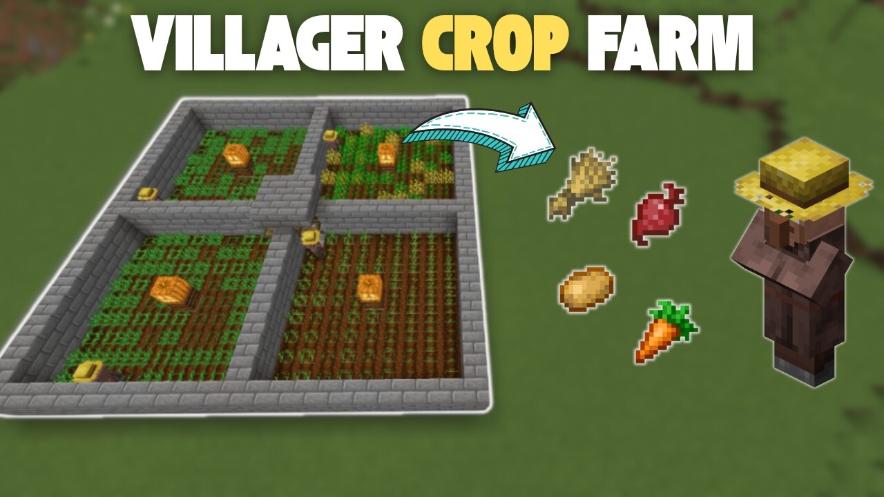 Best And Fully Automatic Villager Crop Farm Tutorial In Minecraft 8497