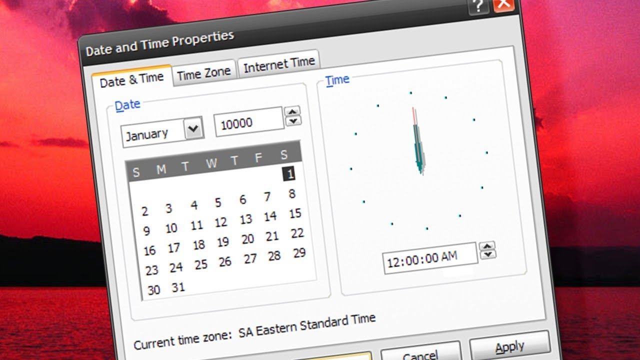 What happens if you set 10000 year in Windows XP? - YouTube
