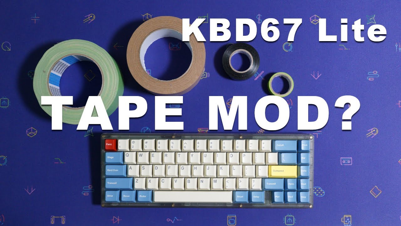 Tape(Tempest) Mod?? on KBD67 Lite / テープ貼りに効果ある?? 素材の違いはある? - YouTube