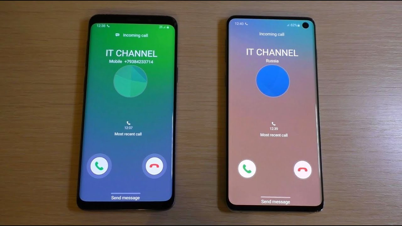 Samsung Galaxy S9 vs S10 Incoming Call - YouTube
