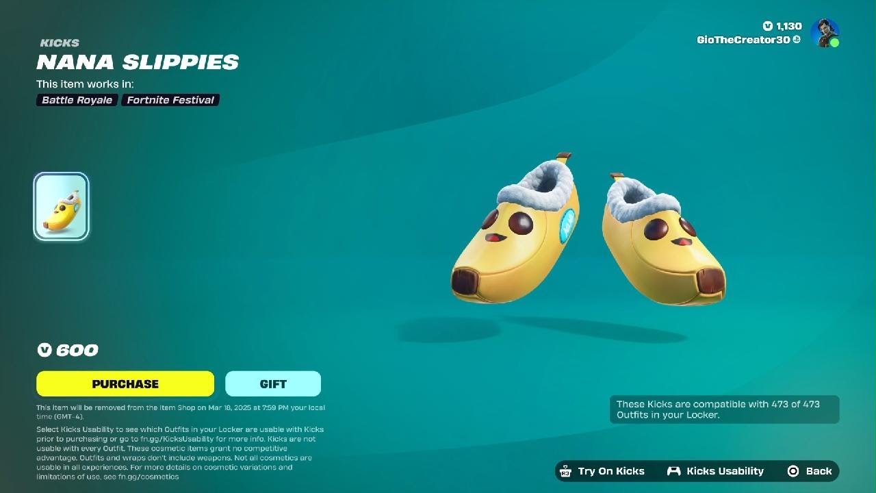 NEW NANA SLIPPERS KICKS IN FORTNITE!!!! PEELY GOT HIS OWN SHOES NOW ...