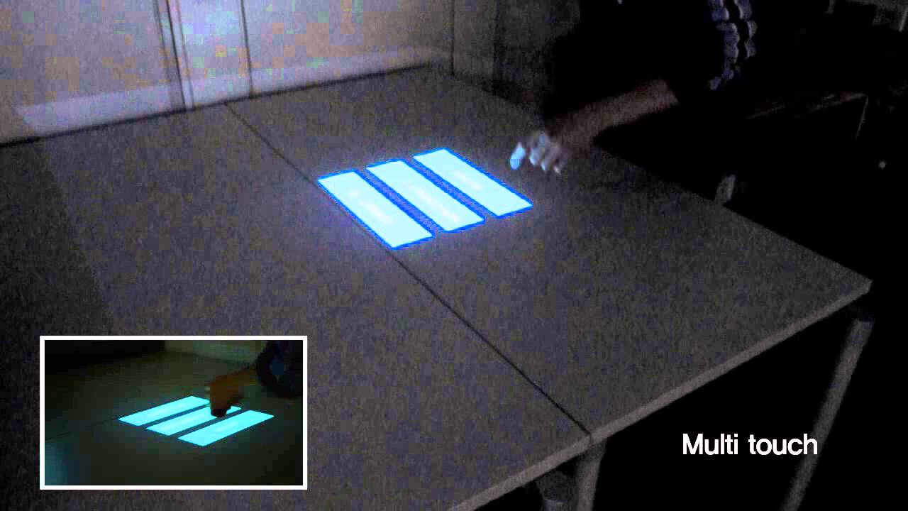 1-inch UniTouch System using Kinect - YouTube