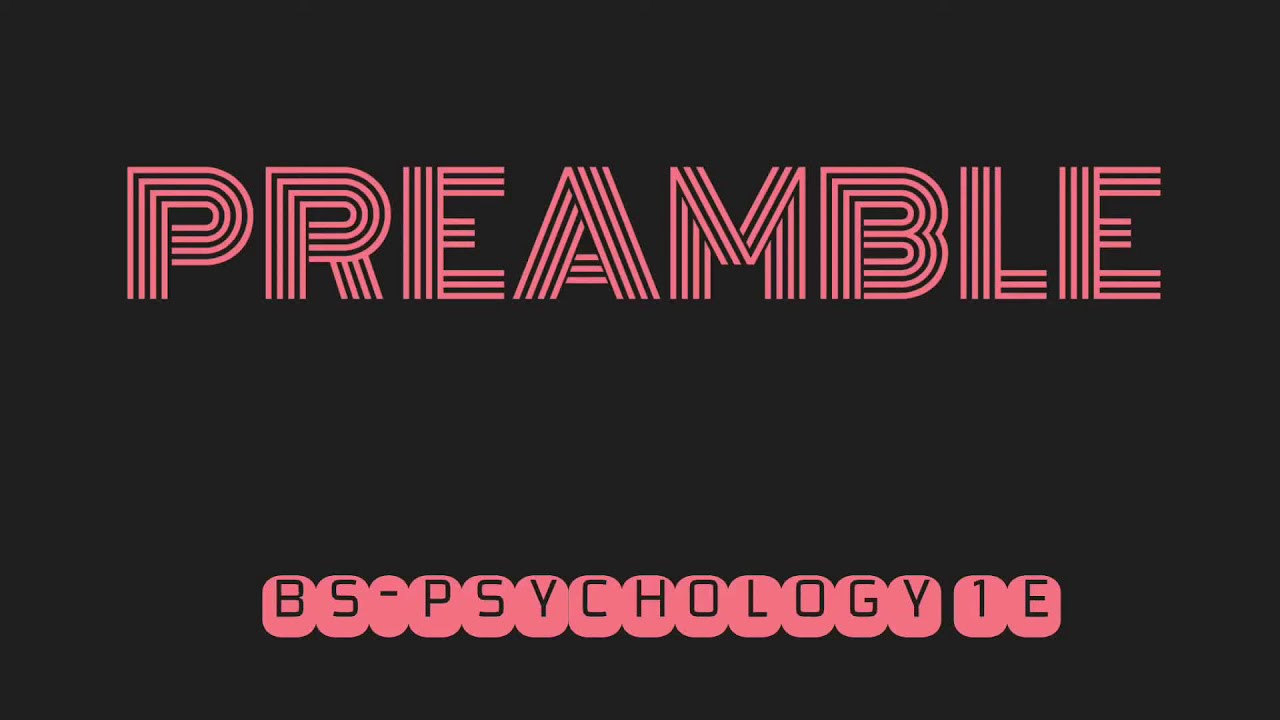 PREAMBLE SMMC BSP 1E GRP 3 SY2019 - YouTube