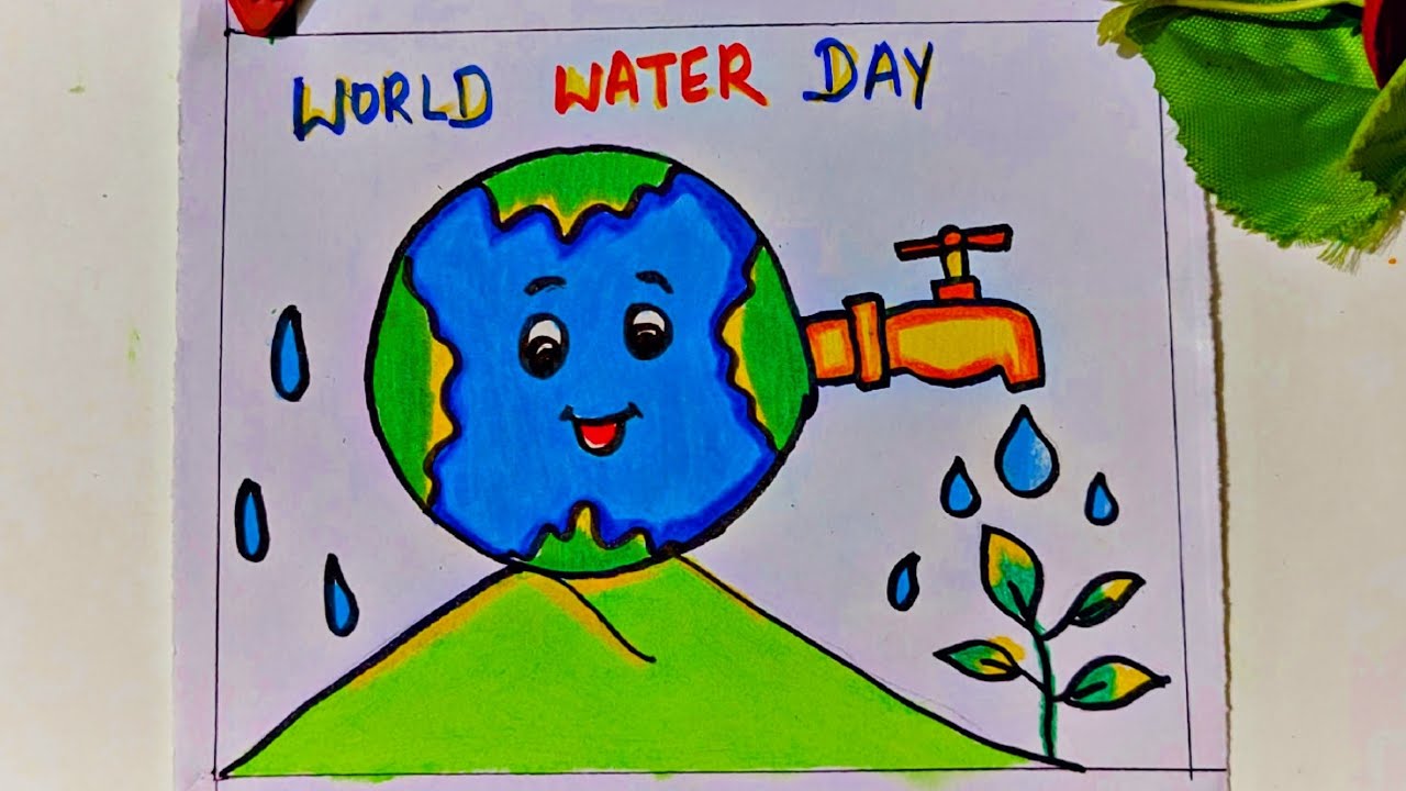 Easy World water day drawing/world water day poster drawing/Save water ...