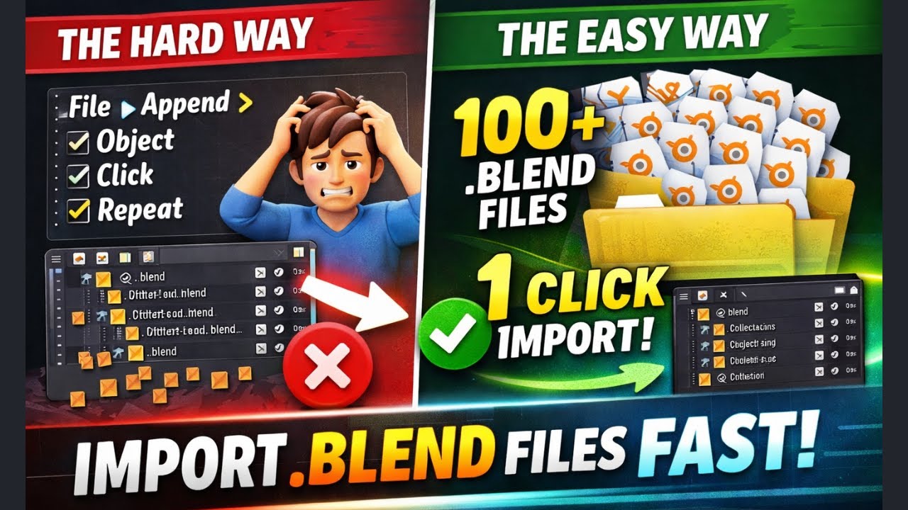 How to Import Multiple .blend Files into One Blender Project (FAST ...