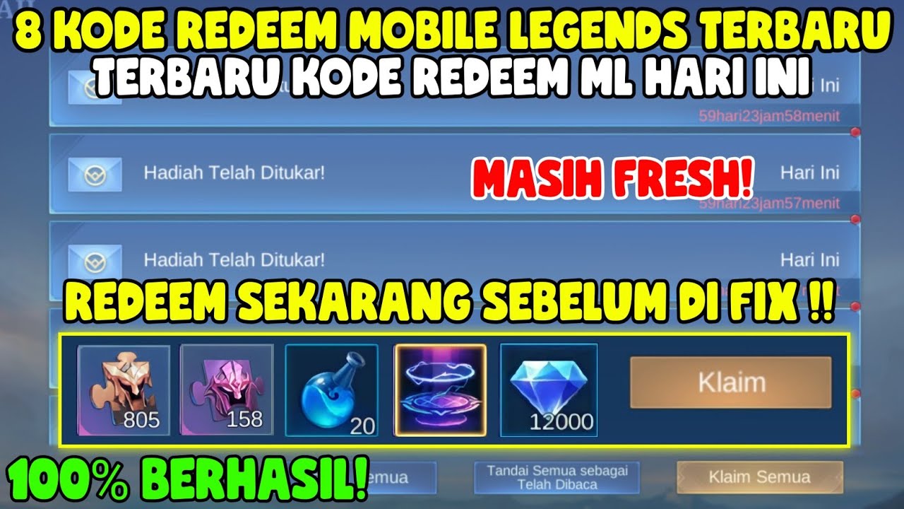 UPDATE !! 8 KODE REDEEM ML TERBARU KODE REDEEM MOBILE LEGENDS KODE ...