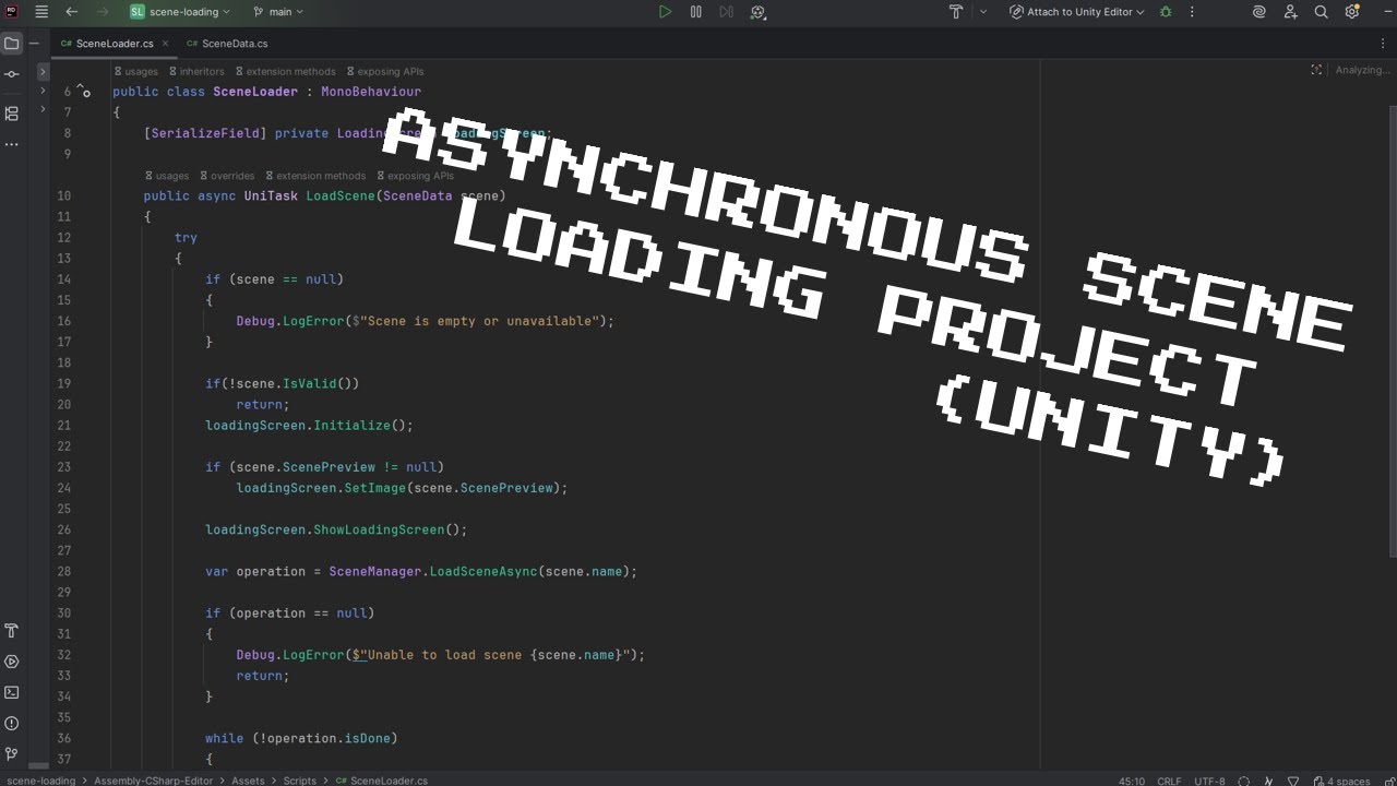 ASYNCHRONOUS SCENE LOADING IN UNITY - PROJECT SHOWCASE - YouTube