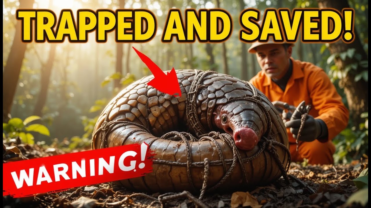 "Heroic Team Saves Rare Pangolin from Poachers' Deadly Snares!" - YouTube