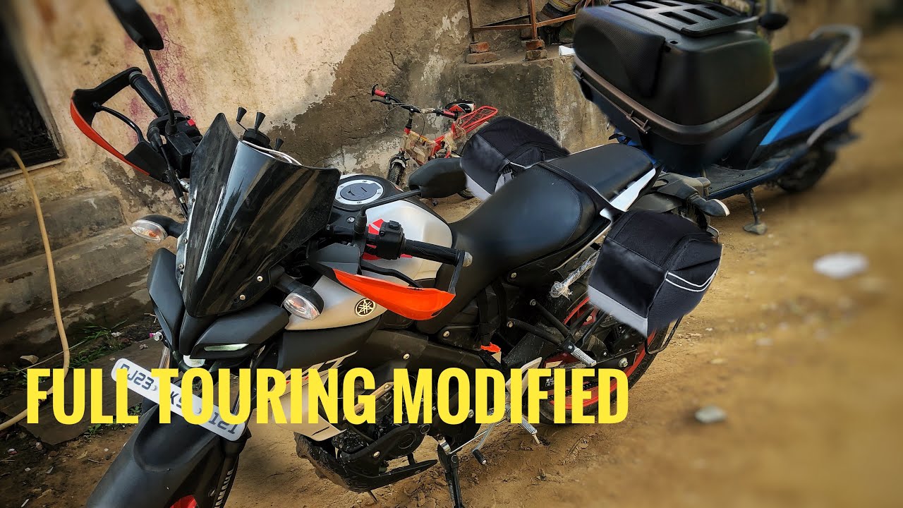 fully touring modified yamaha MT-15 || installing saddle stay and back ...