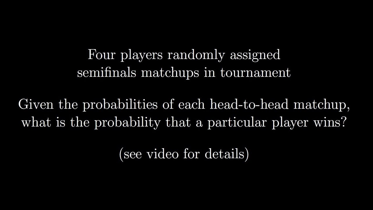Tournament winning probability - AIME contest 2022 - YouTube