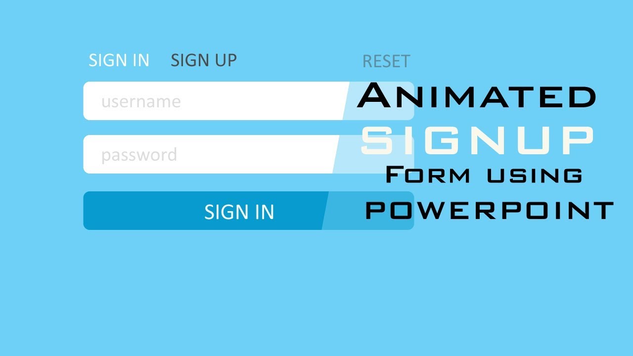Animated Sign Up Form in Powerpoint - YouTube