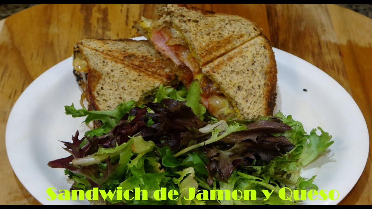 Sandwich de jamon y queso suizo en pan Integral - YouTube
