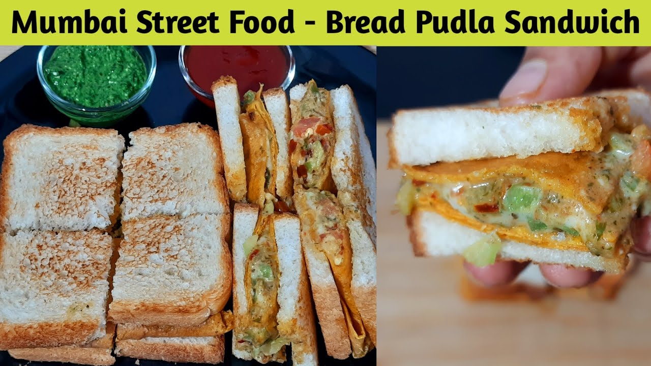 मुंबई स्ट्रीट फ़ूड- स्टफ्ड पुडला सैंडविच - Mumbai Street food - Pudla ...