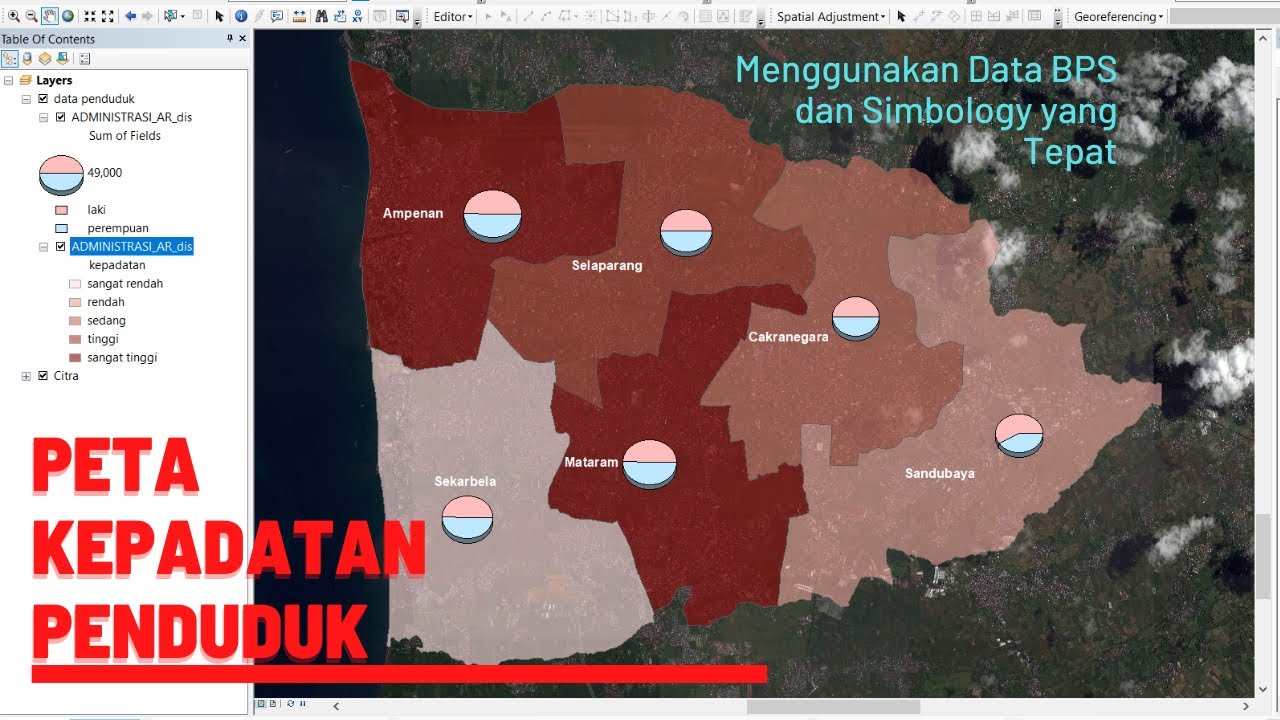 Cara Membuat Peta Kepadatan Penduduk Menggunakan ArcGIS - YouTube