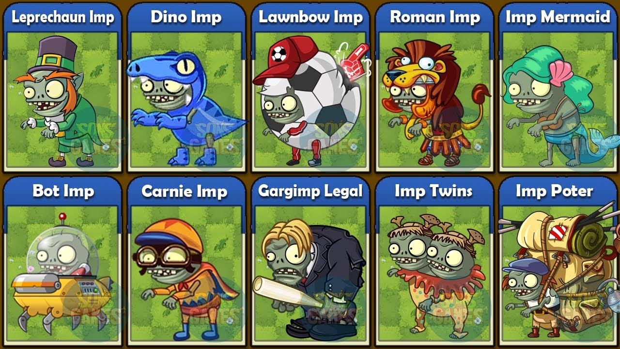 PVZ Minigame - All Imps Vs Plants Basic - Plants Vs Zombies 2 - YouTube